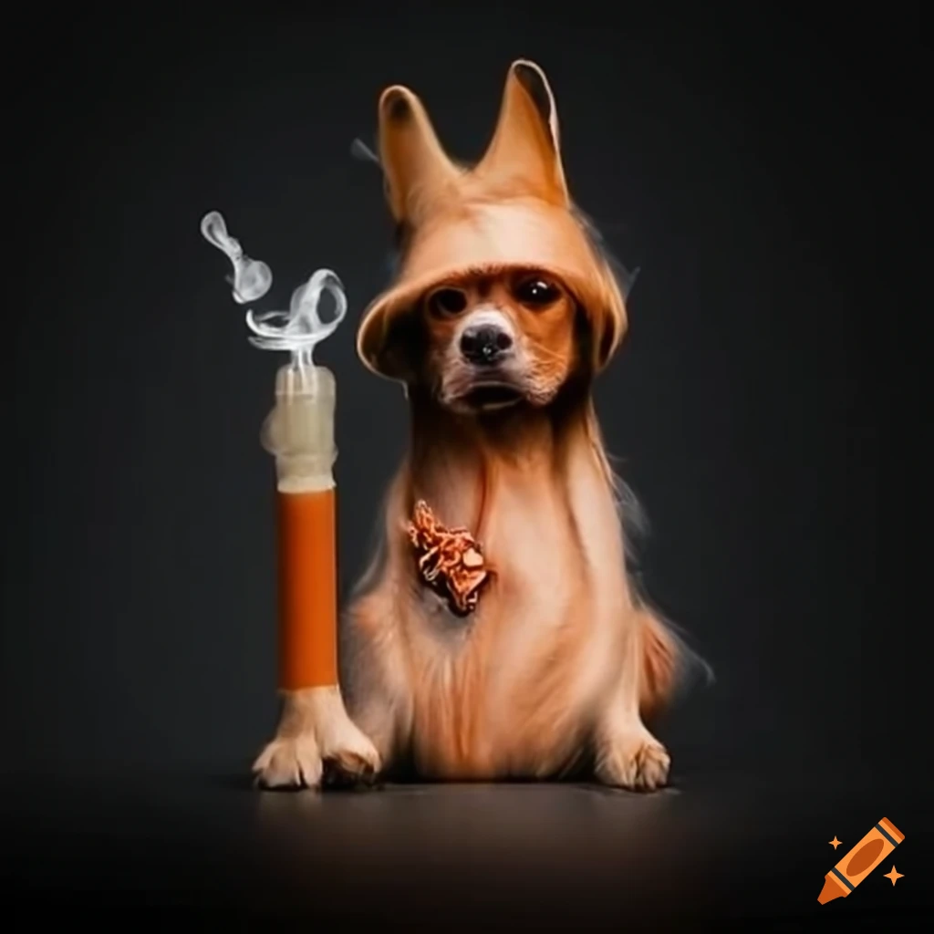 Dog with a bong on Craiyon