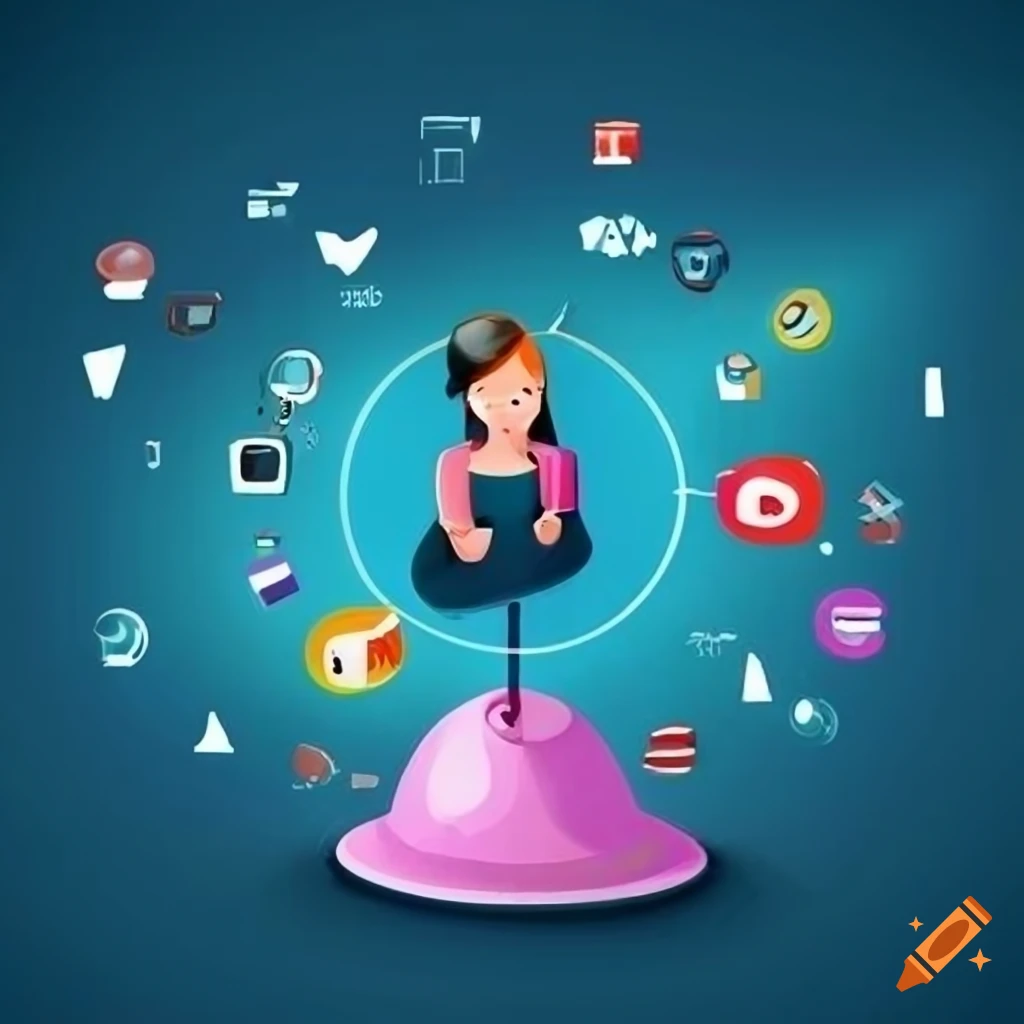 Illustration depicting the gradual increase in customer base and social ...