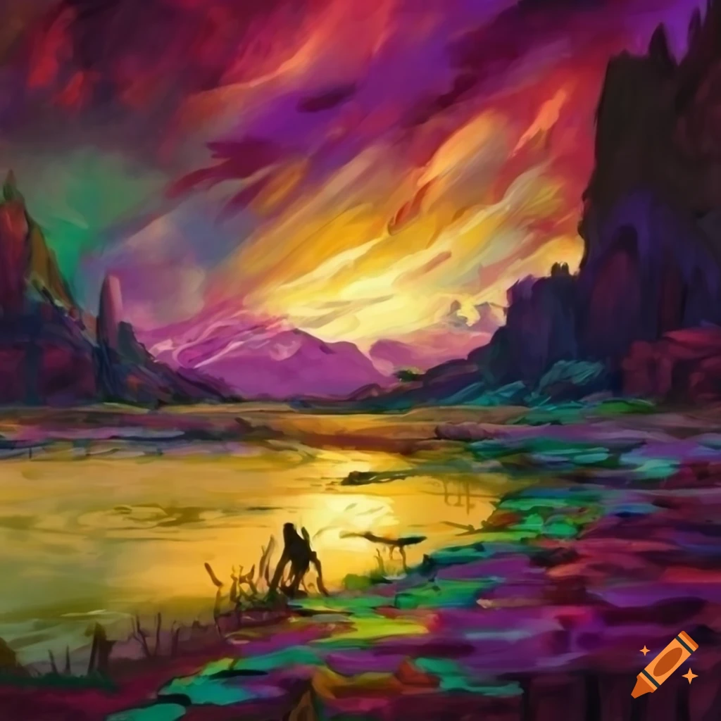 Unstable mutable landscape in mtg fantasy art on Craiyon