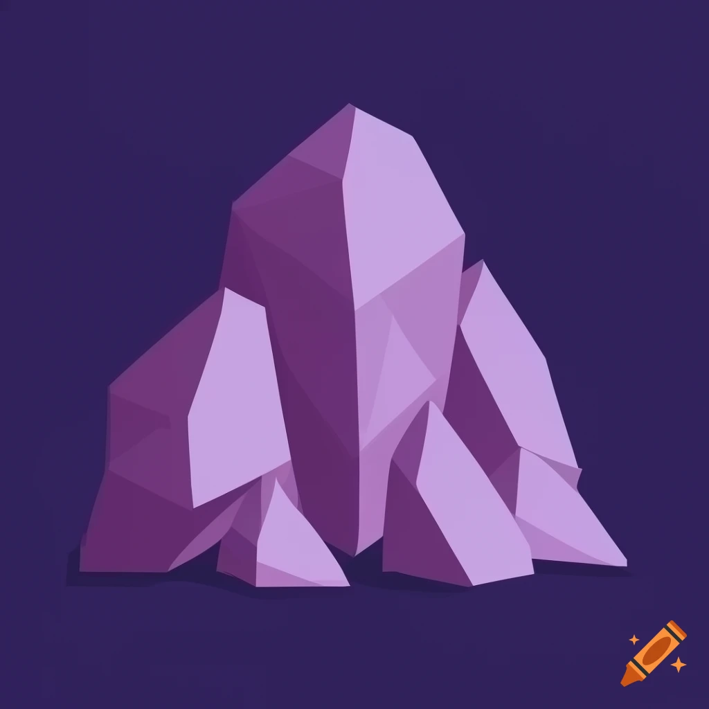 Isometric polygonal rock without background on Craiyon
