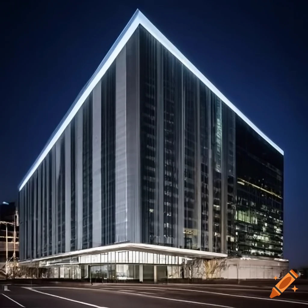 Modern office building on Craiyon