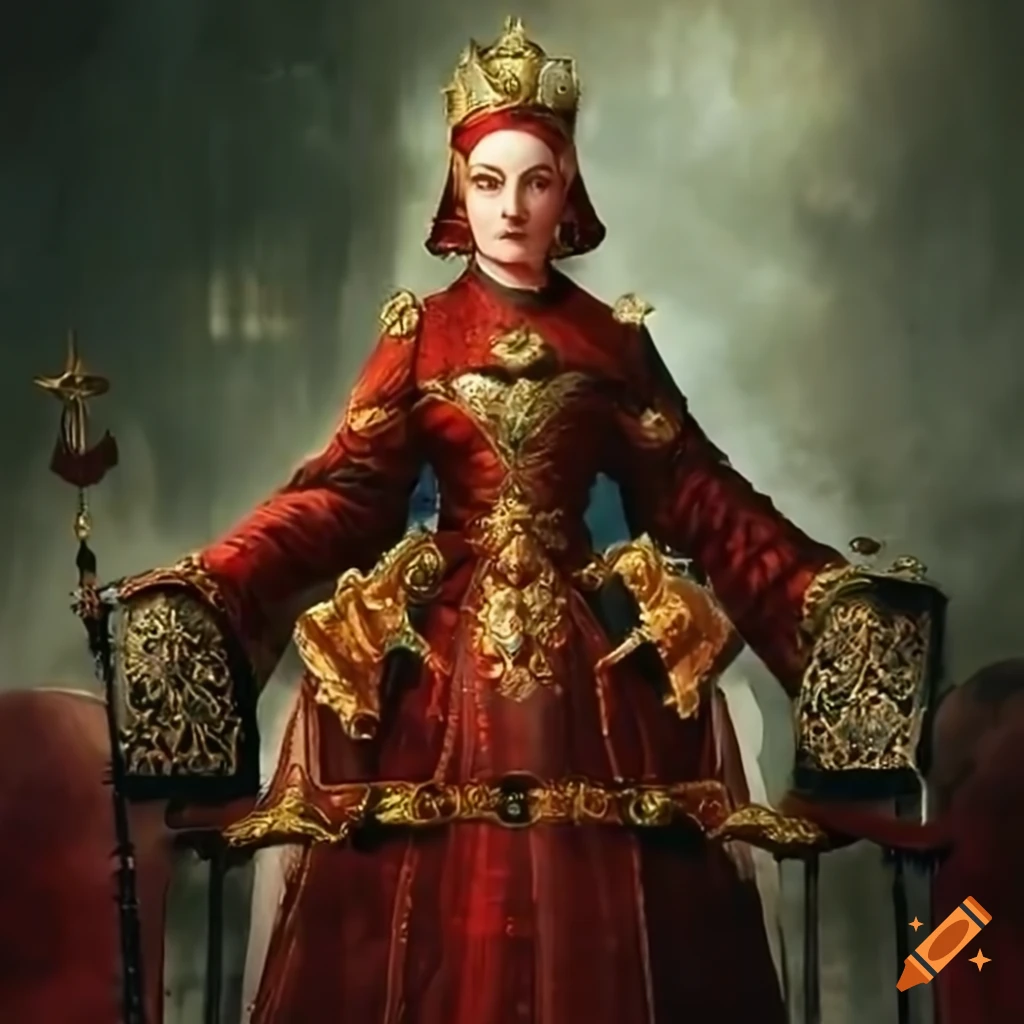 Medieval elderly queen on Craiyon