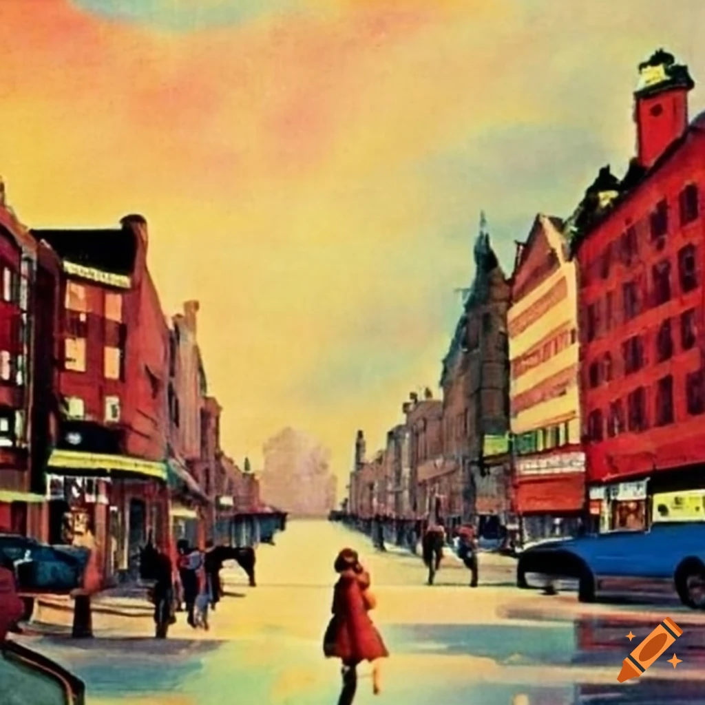 Scene from beekman's world with a retro city vibe on Craiyon