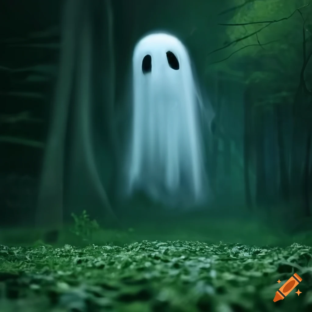 Ghost in a field of clovers on Craiyon