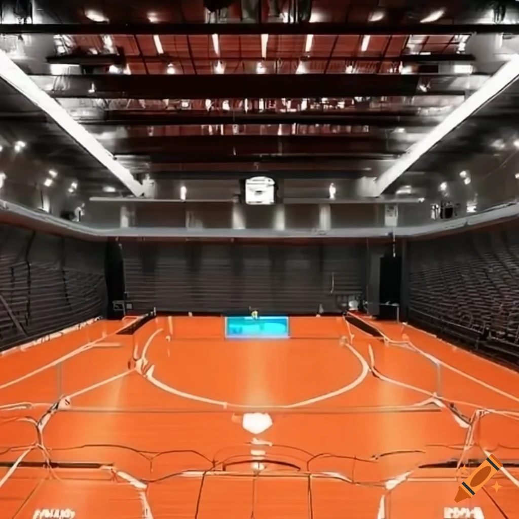 Modern sports hall mainly for volleyball with vip floor on Craiyon