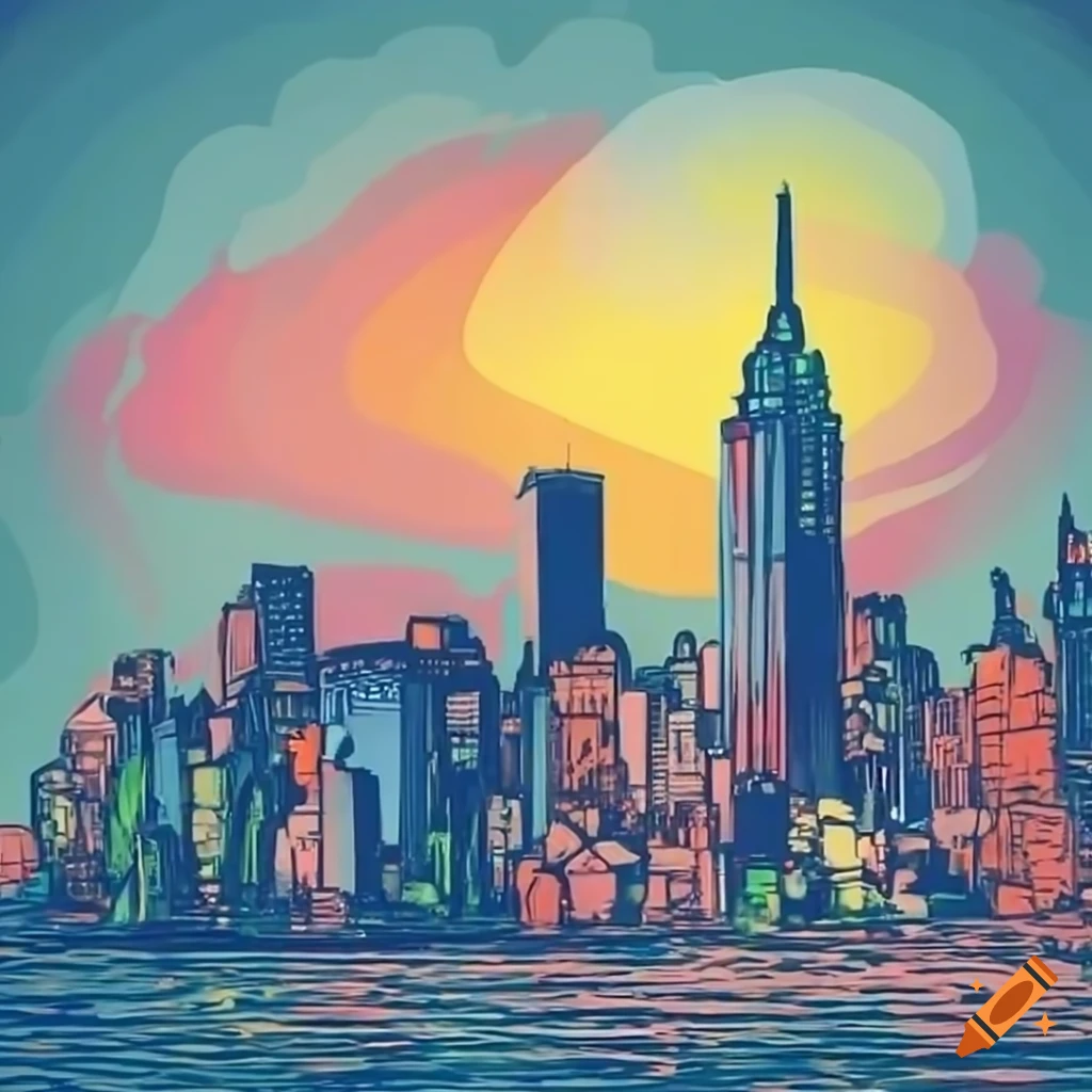 New york skyline in high definition 8k resolution on Craiyon