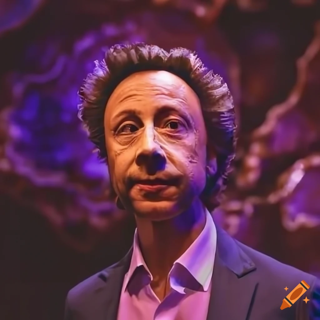 Stephane bern inside the geode building on Craiyon