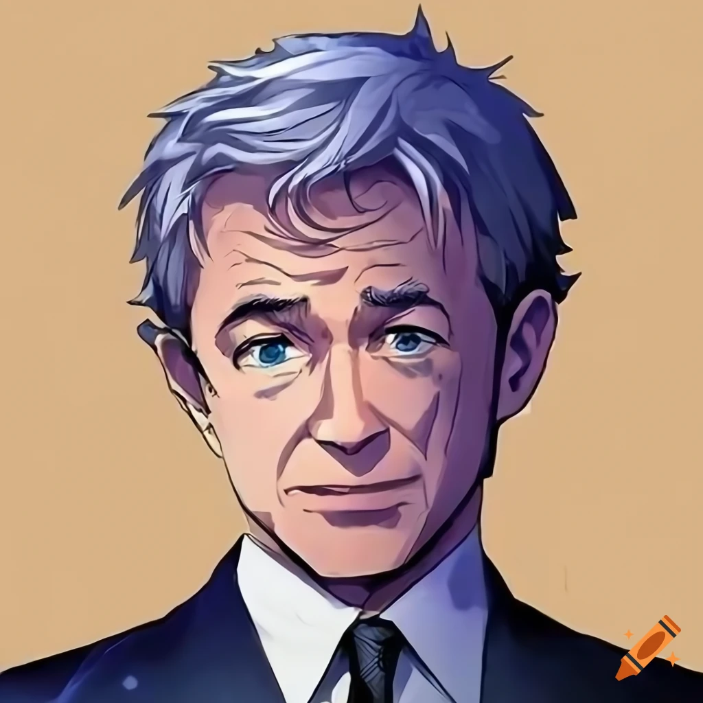 Anime character inspired by Jamie Dimon on Craiyon