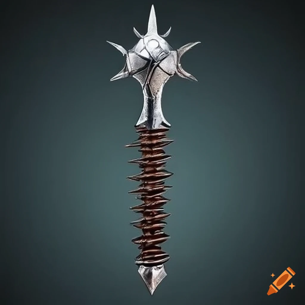 Steel mace with symmetrical spikes on Craiyon