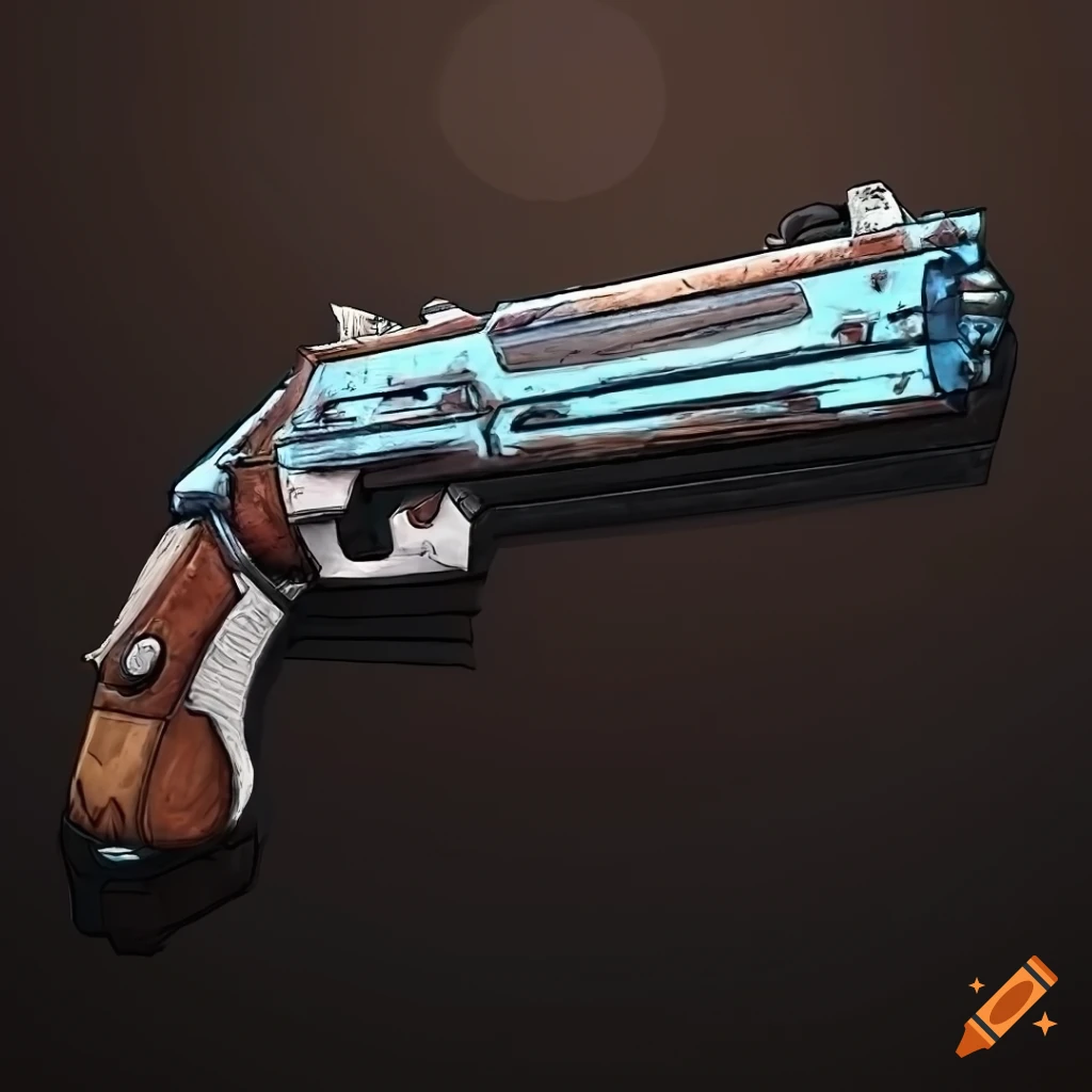 Hand cannon revolver in destiny 2 with borderlands art style on Craiyon
