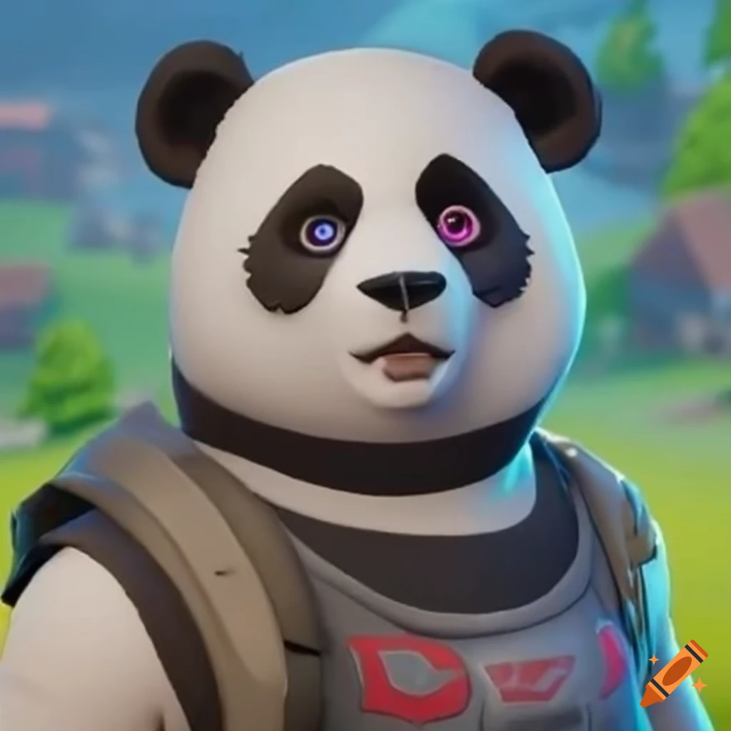 Panda playing fortnite on Craiyon