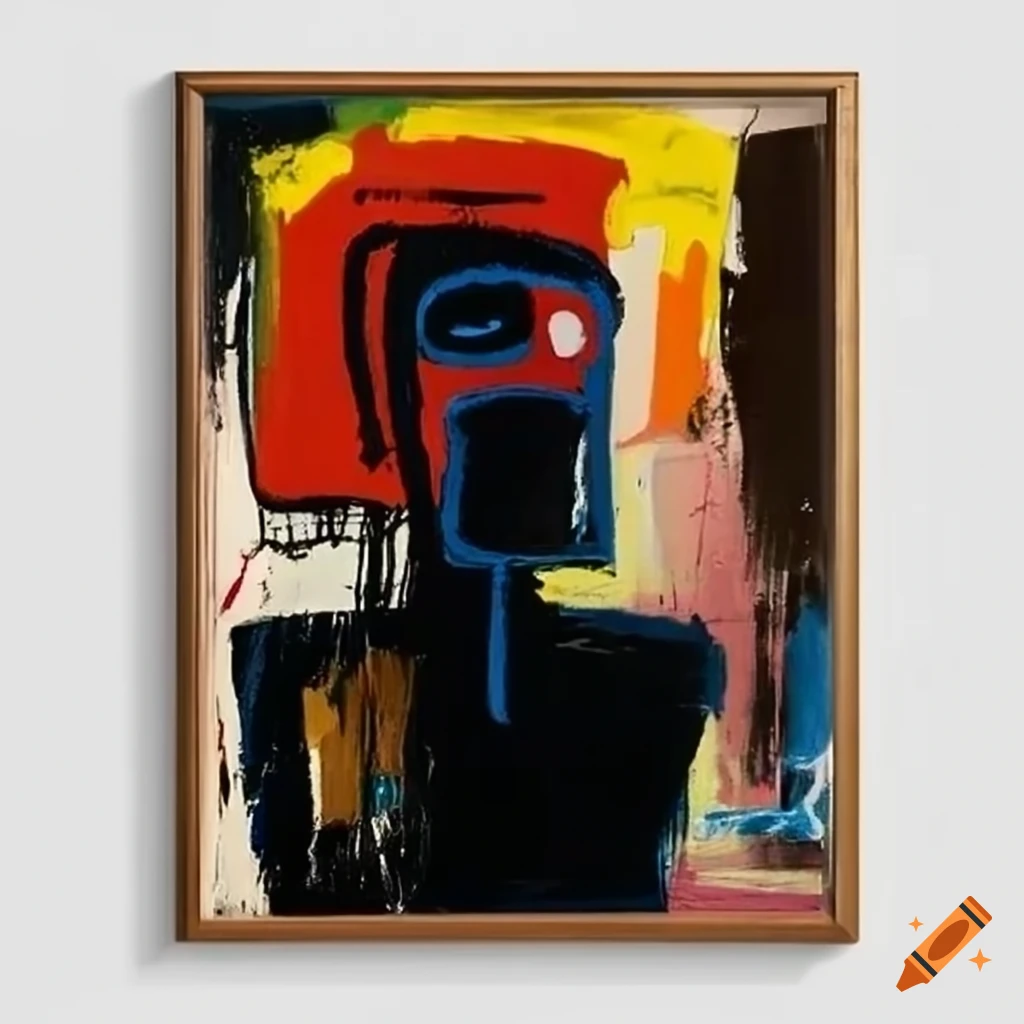 Abstract expressionism art by basquiat in modern interior on Craiyon