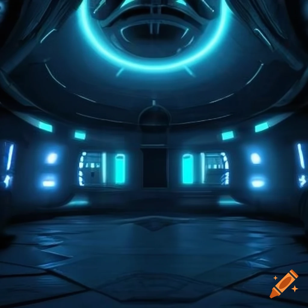 Empty futuristic room interior on Craiyon