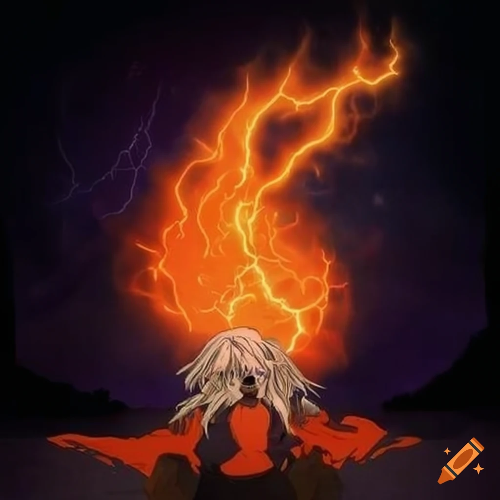 World of fire and lightning on Craiyon