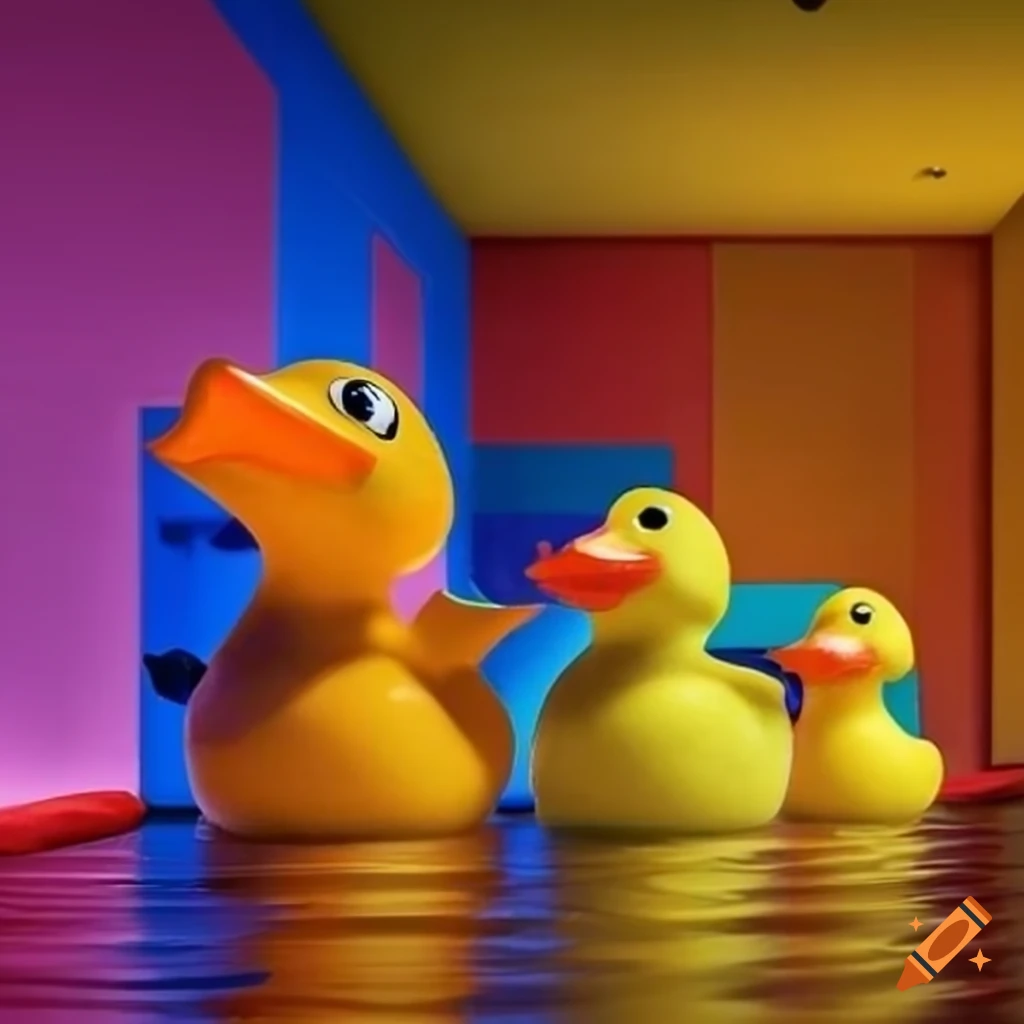 Rubber room filled with ducks on Craiyon