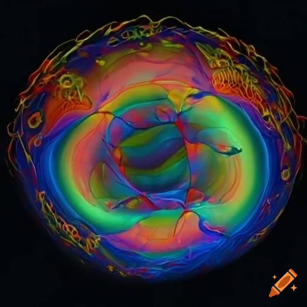 Calabi-yau manifold in a multi-dimensional space on Craiyon