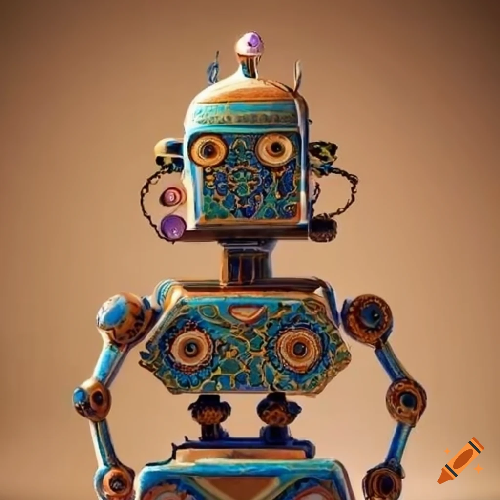 Robot with Persian tile pattern design on Craiyon