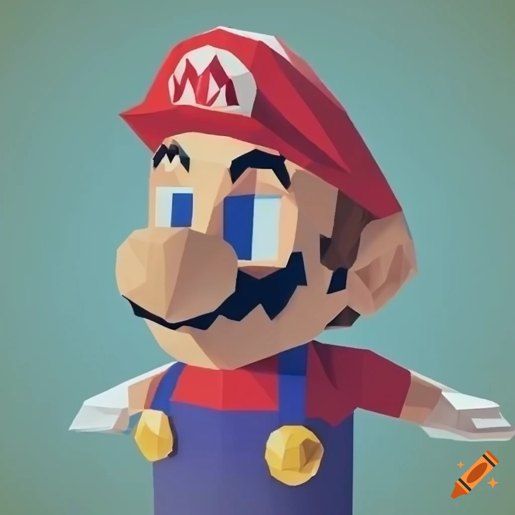 Low poly mario character on Craiyon