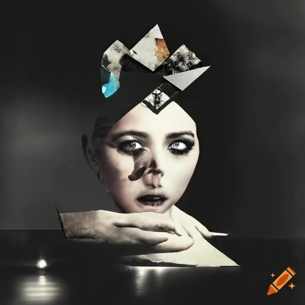 Photo collage with dream-inspired 1930s dada theme on Craiyon