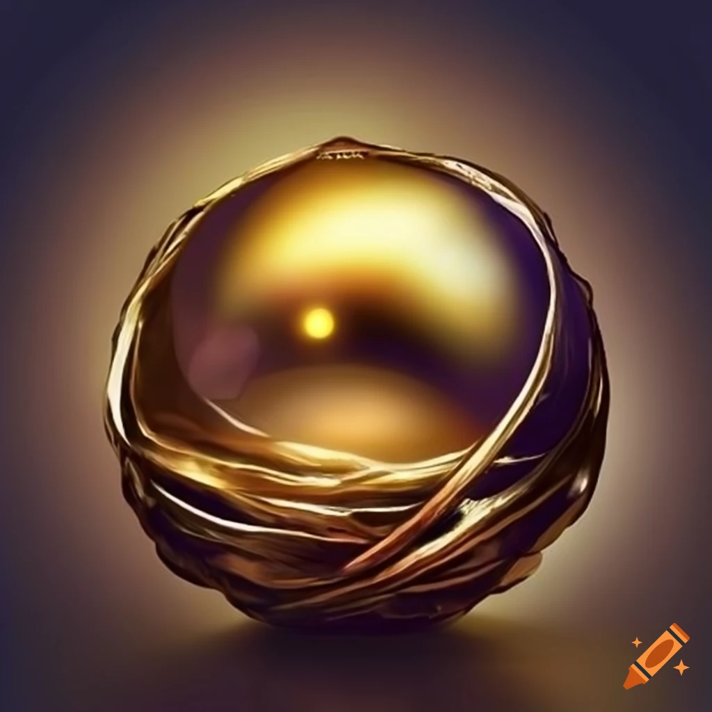 Magical golden orb in a fantasy setting on Craiyon