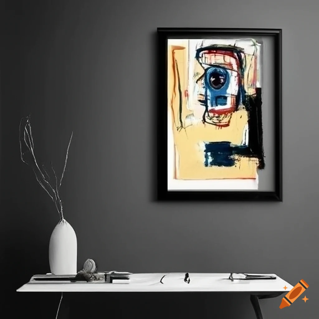 Abstract expressionism art in a modern interior by basquiat on Craiyon