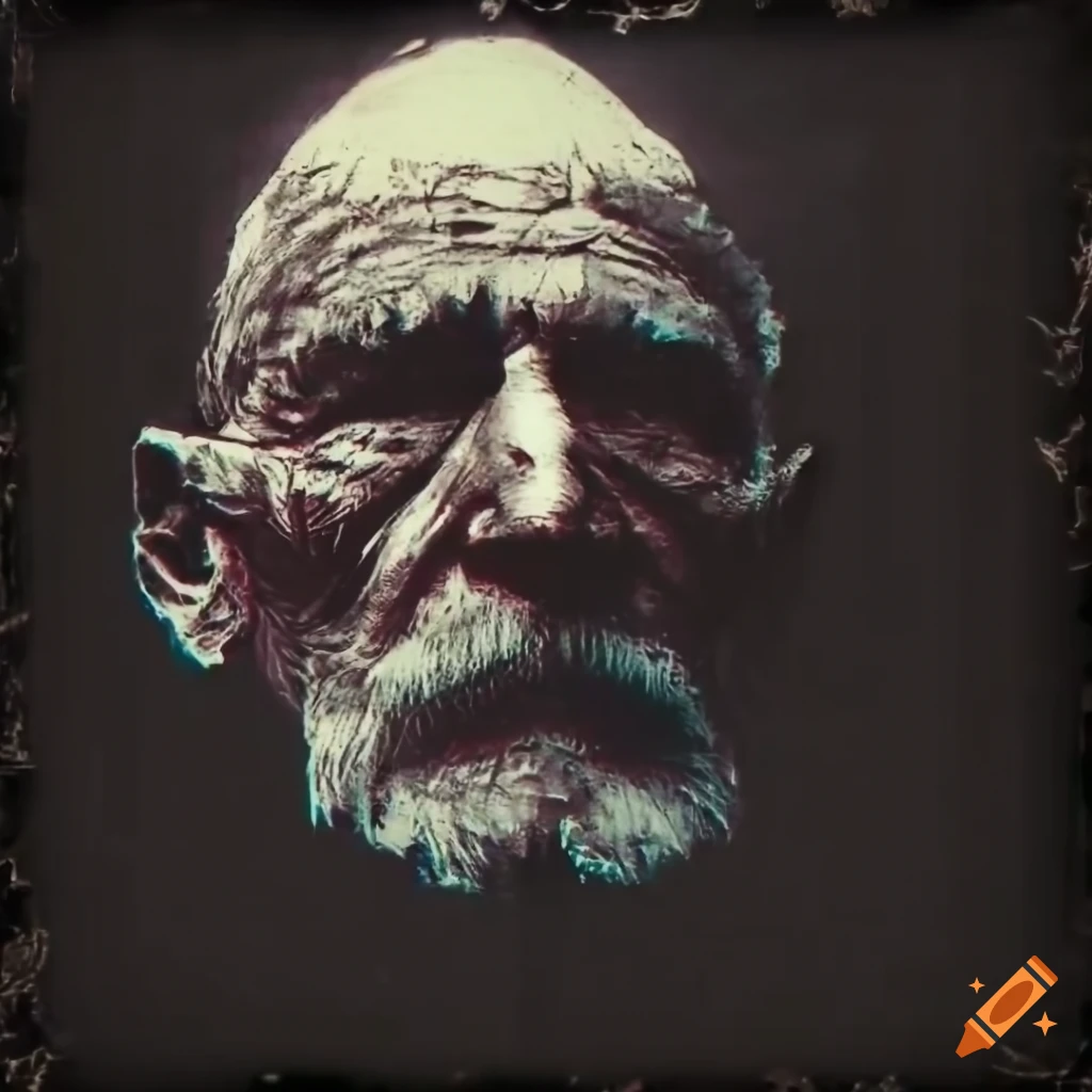 Vintage gothic photograph of a weathered man on Craiyon