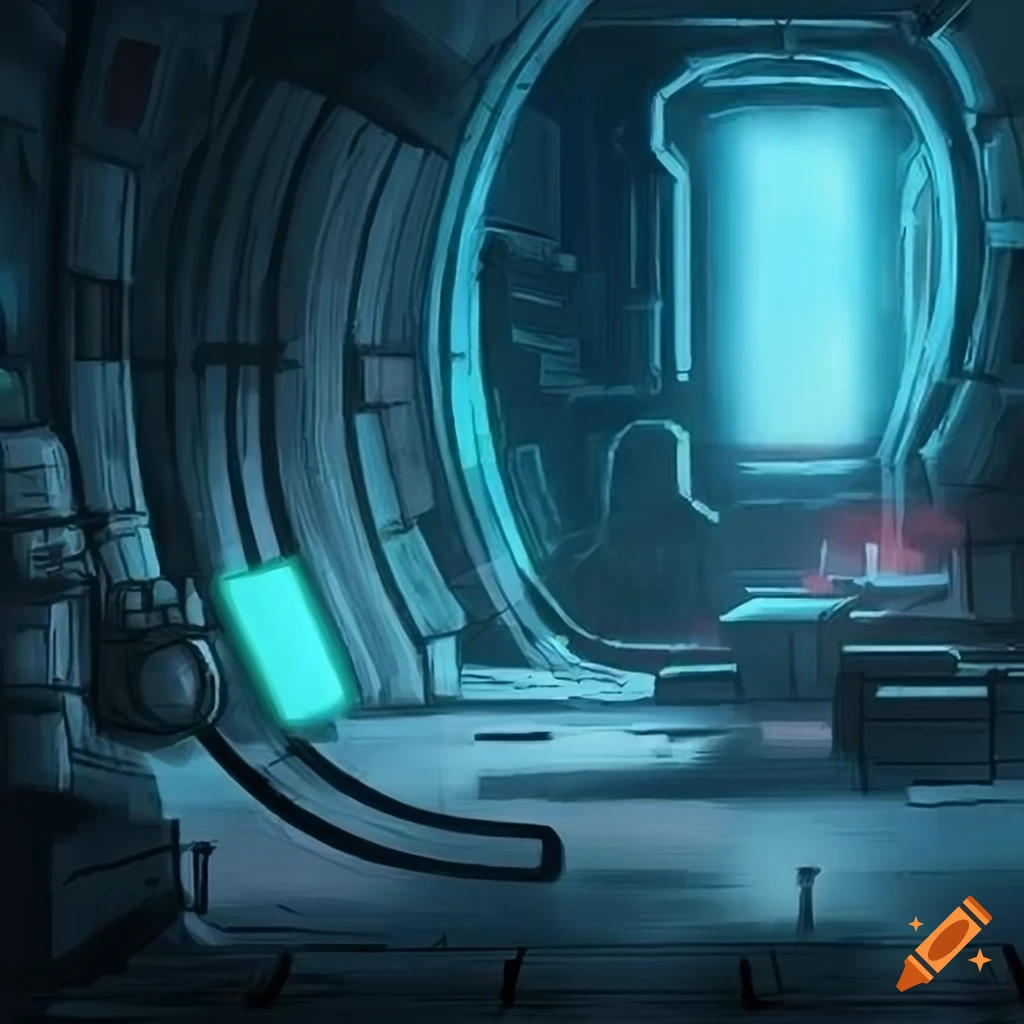 White and light laboratory in a science-fiction setting on Craiyon