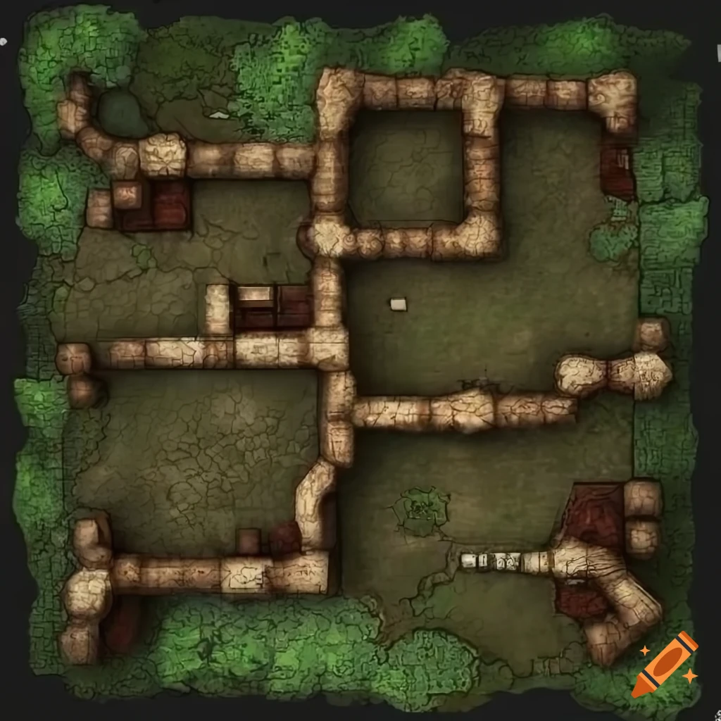 Highly detailed forest tile modular map for fantasy rpg on Craiyon
