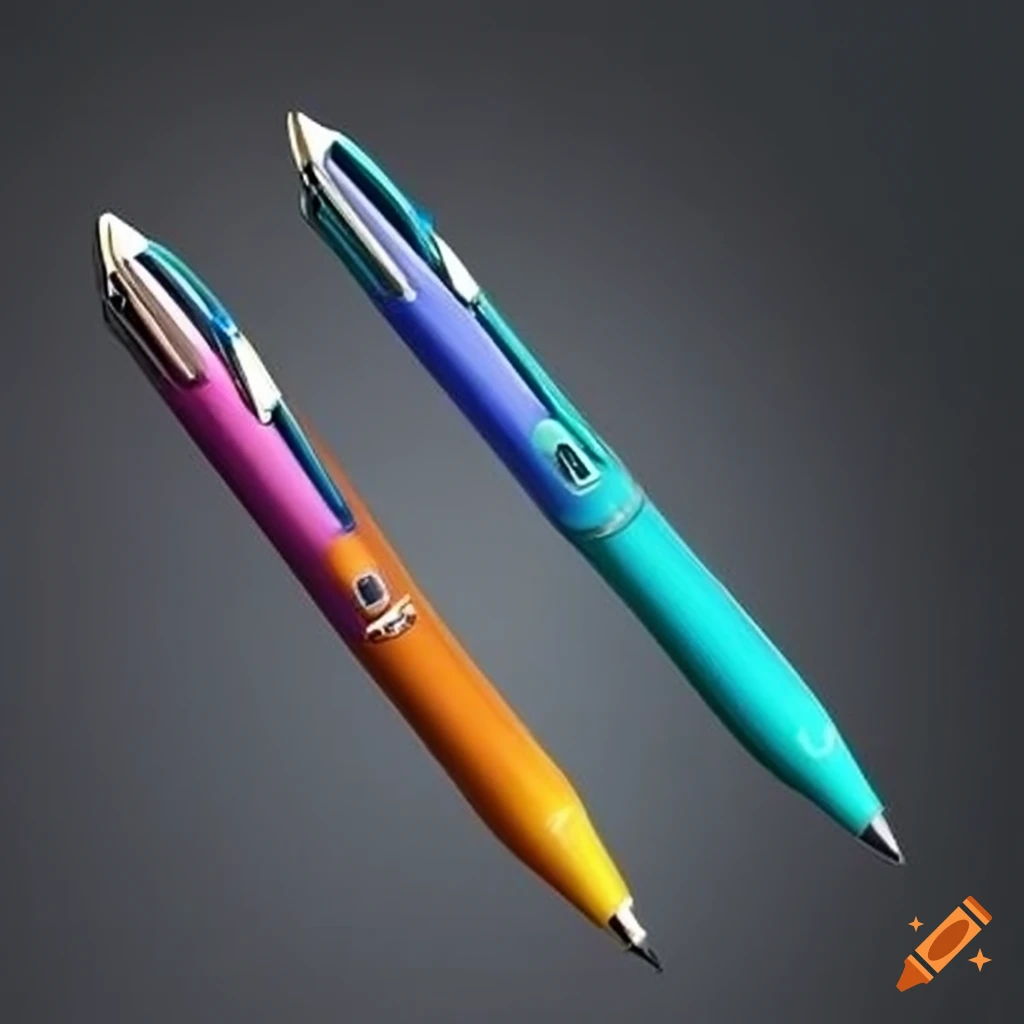 Multicolored drawing tool and digital stylus in a high-tech pen on Craiyon