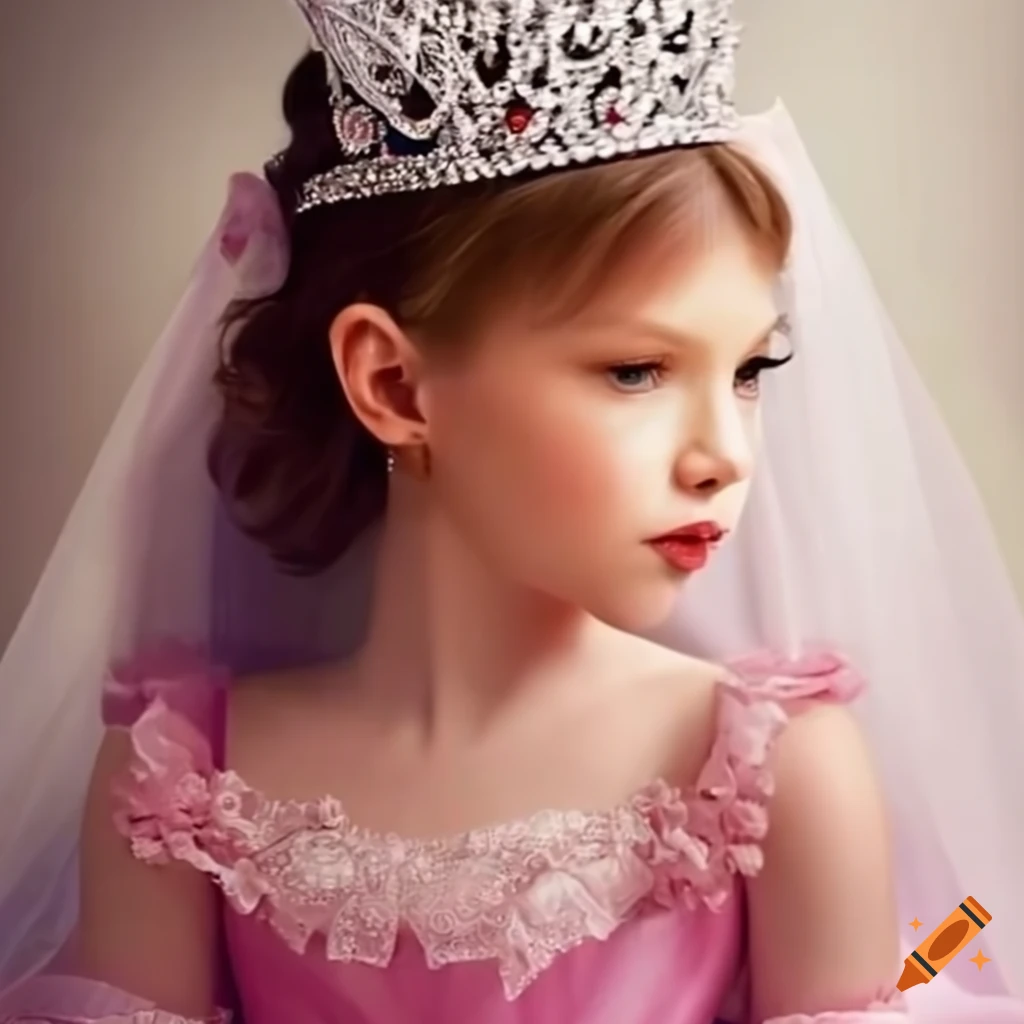 Young princess in hospital bed wearing a beautiful dress and tiara on ...