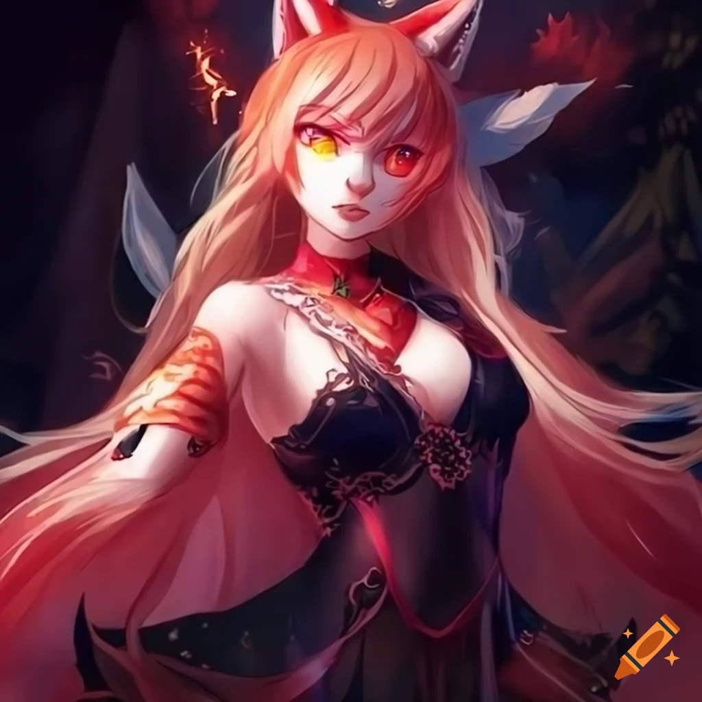 Kitsune girl on Craiyon