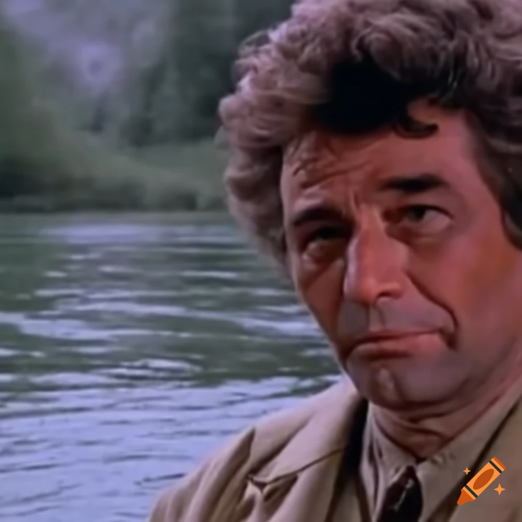 Columbo TV scene of extreme kayaking: Churning Vengeance on Craiyon