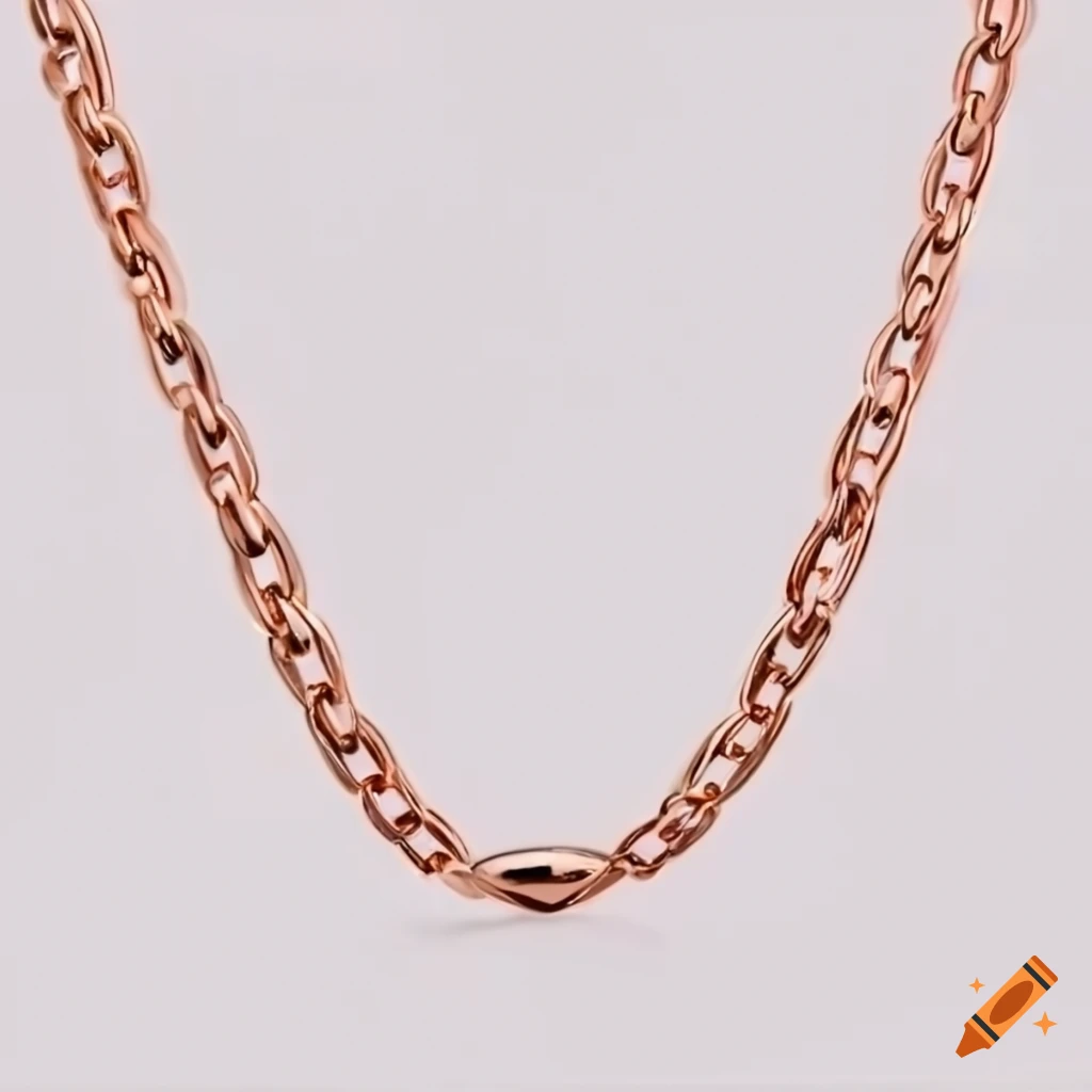 Horizontal rose gold chain on white background on Craiyon