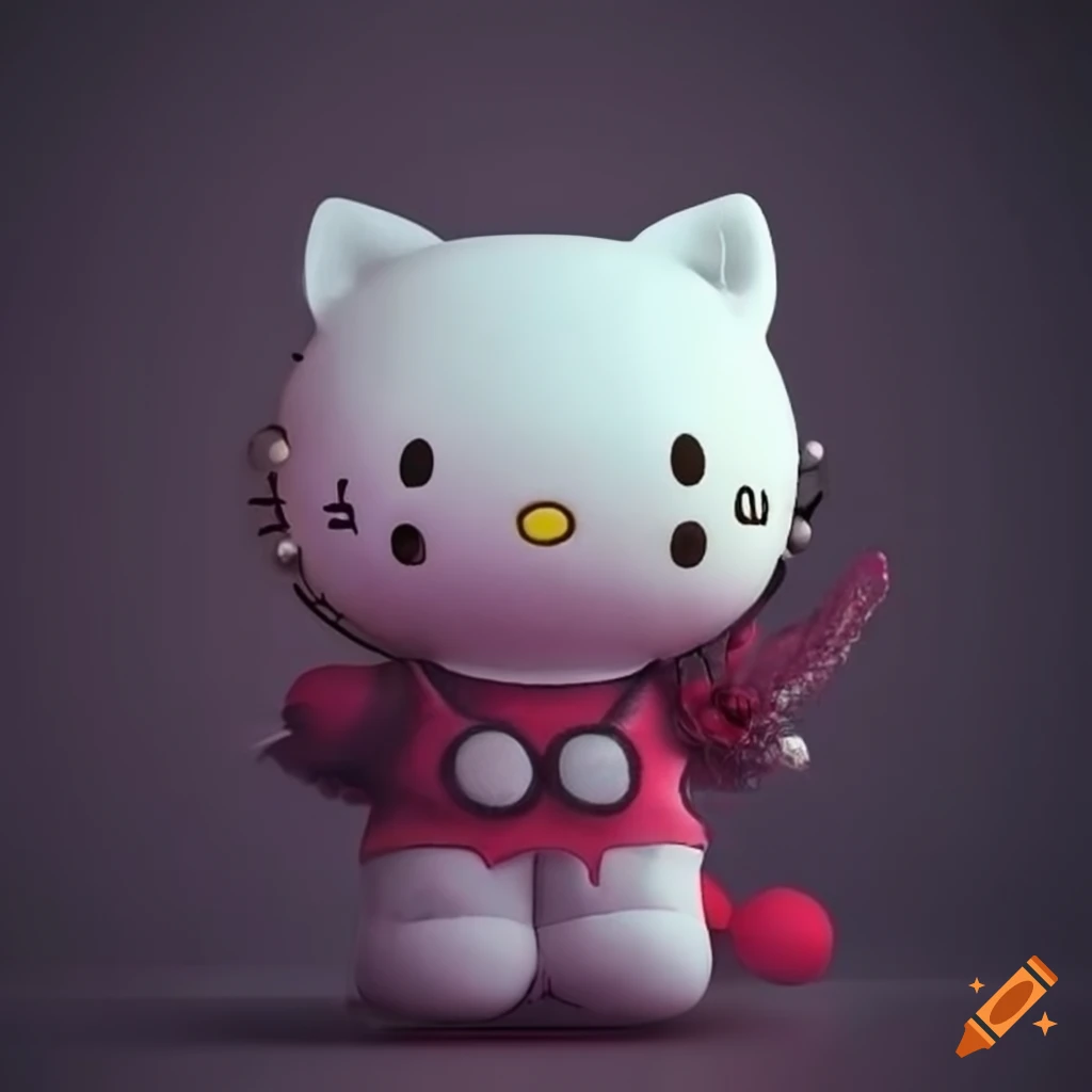 Hello kitty wearing an oni mask on Craiyon