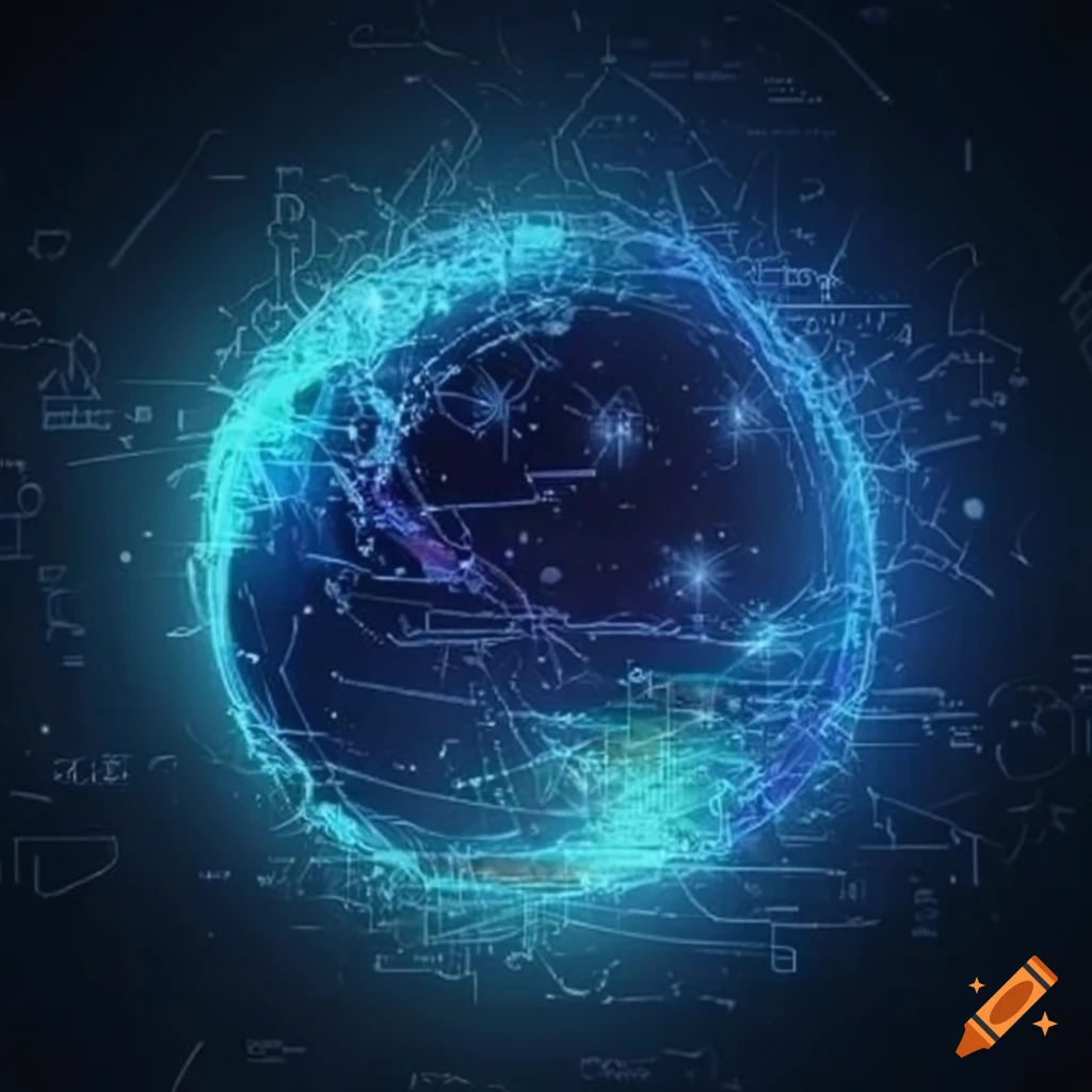 Illustration of algebra, coding, and physics concepts for math enthusiasts on Craiyon