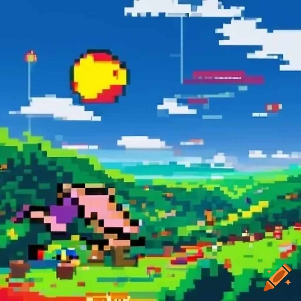 Pokemon pixel art hill on Craiyon