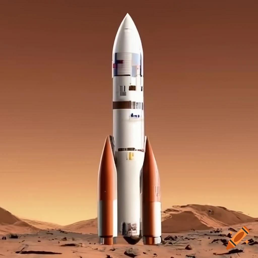 Nasa rocket on the surface of mars on Craiyon
