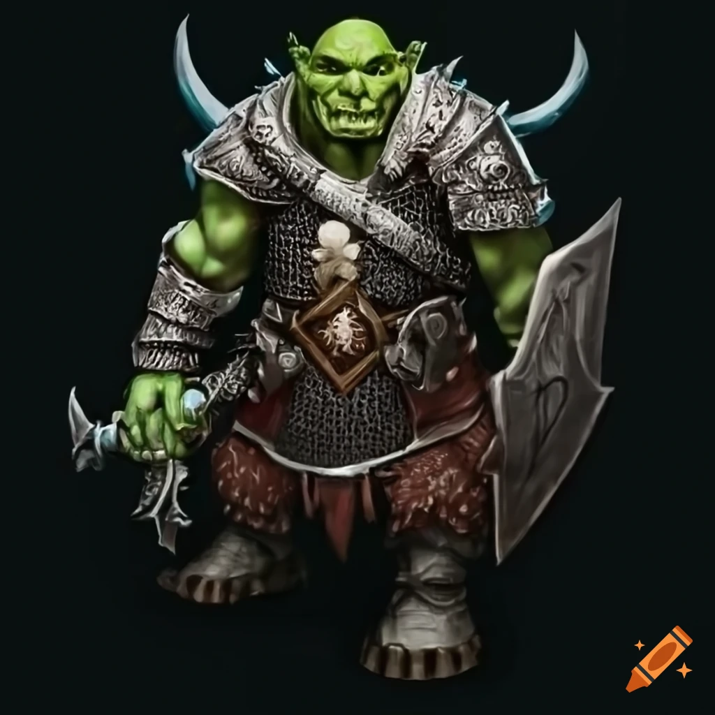 Orc knight of clan silver claw on Craiyon