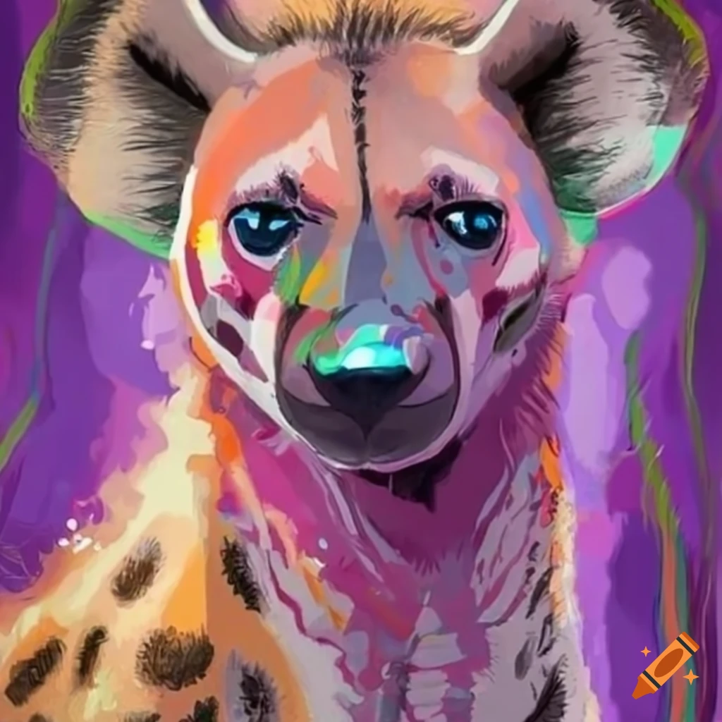 Pink spotted hyena on Craiyon