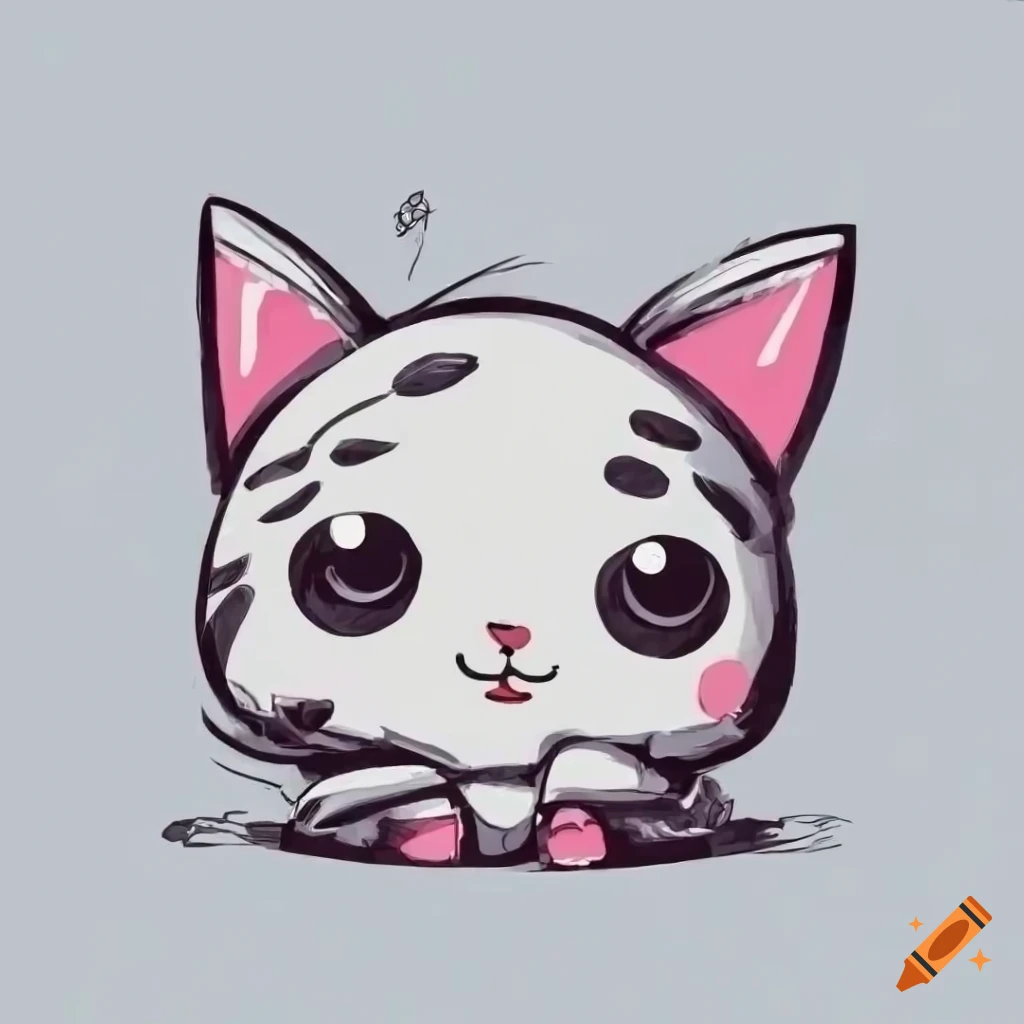 Adorable embarrassed kawaii cat dressed as a sailor, with a white ...