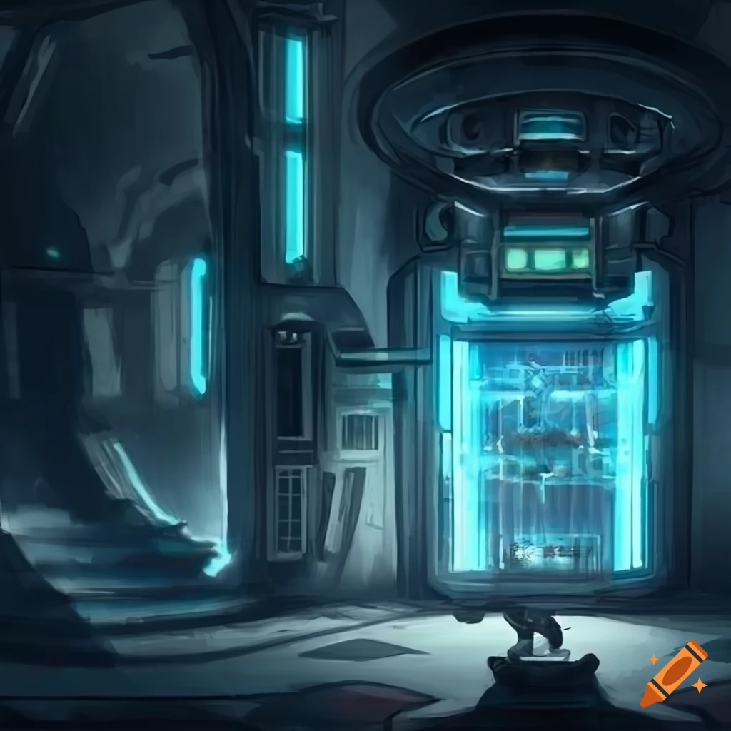 Sci-fi white and light laboratory concept art on Craiyon