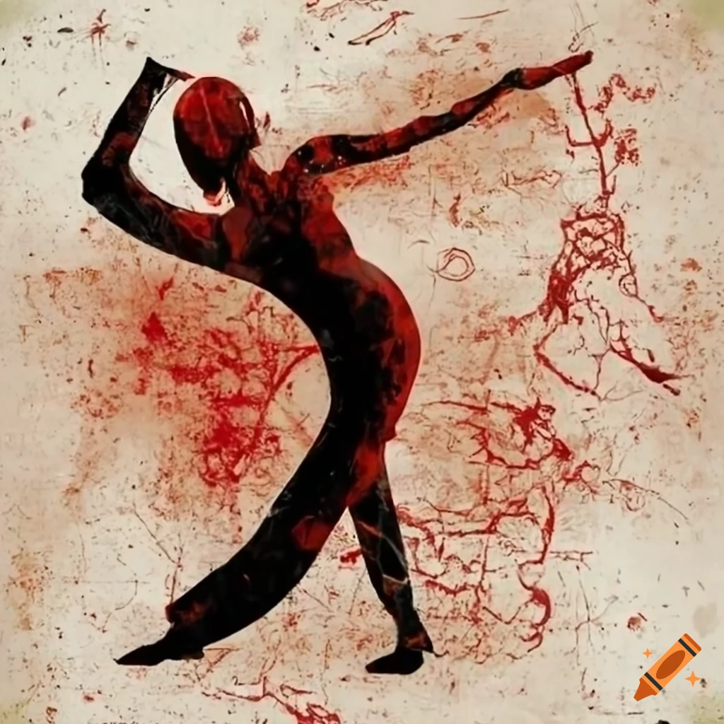 Grunge abstract dancing figures on Craiyon