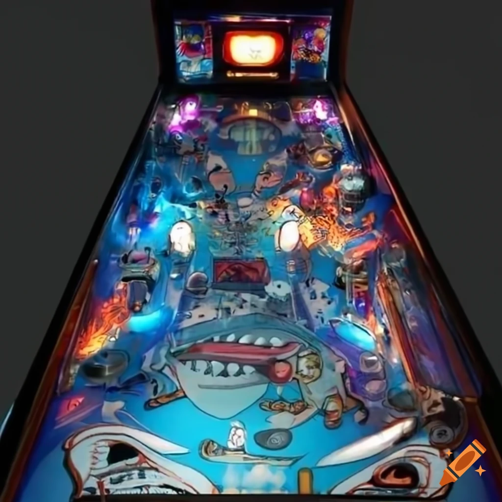 Shark pinball machine on Craiyon