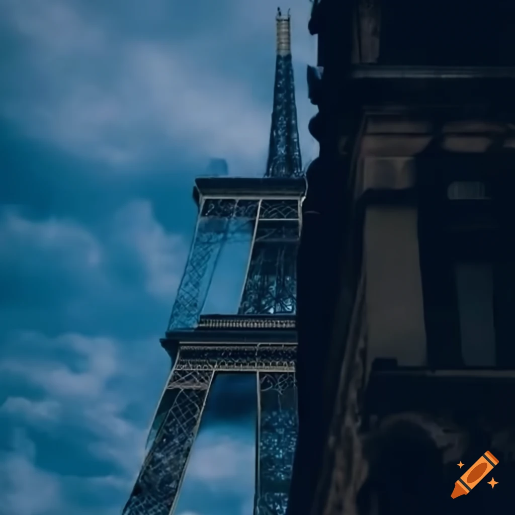 Paris photo with a blue graphic overlay on Craiyon