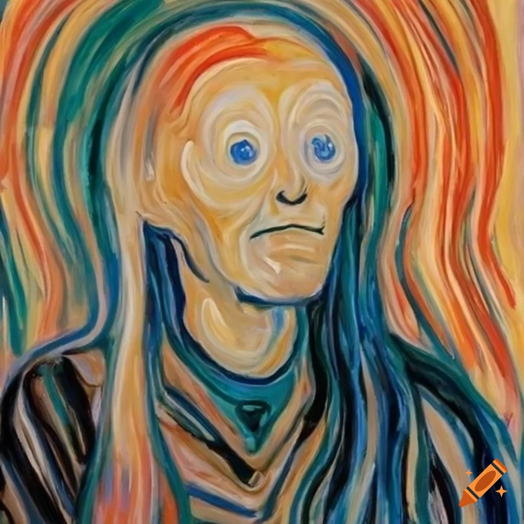 Artwork in the style of Edward Munch, 20x15 cm on Craiyon