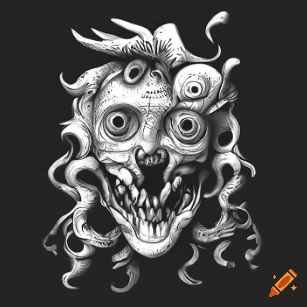 Surrealist bizarre grotesque Joker with weird motifs and textures on ...