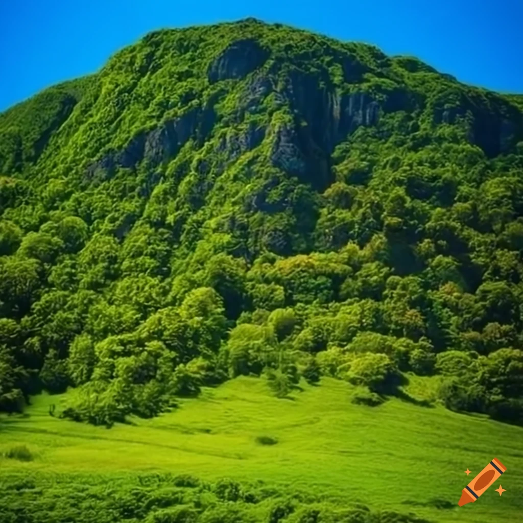 Green mountain landscape on Craiyon