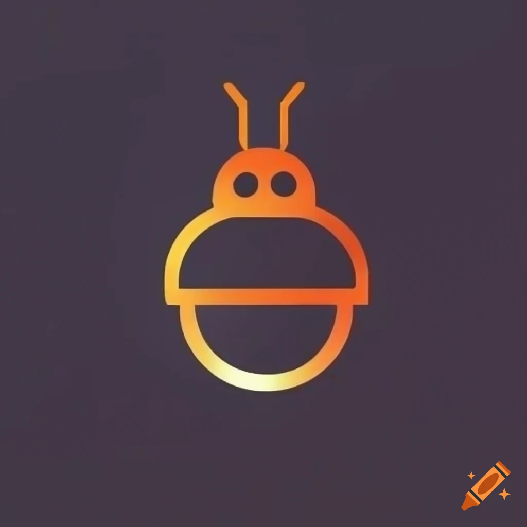Minimalistic bug logo on a motherboard on Craiyon