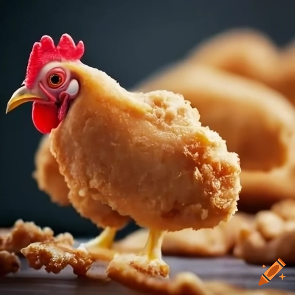 Chicken turning into chicken nuggets on Craiyon