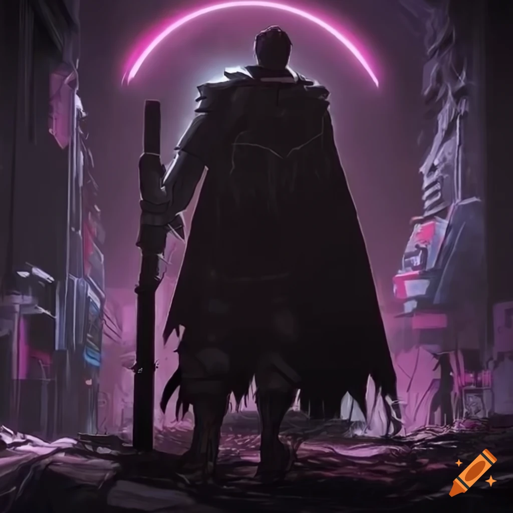 Character in a cyberpunk dystopian world on Craiyon